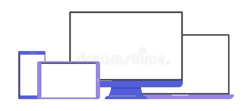Set of Vector Mockups of Devices. Stock Vector - Illustration of mobile ...