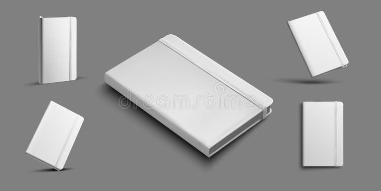 Set of Vector Mockups of Hardcover Notebook and Bookmark. Design ...