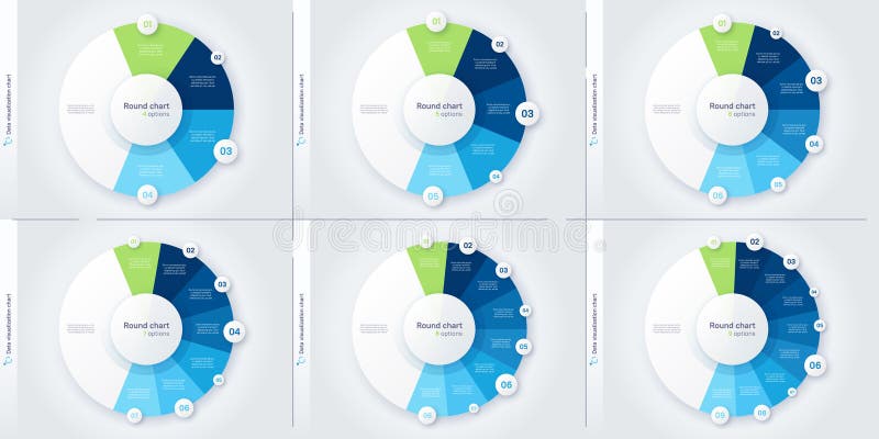 Set of Vector Modern Circle Chart Infographic Templates. 4-9 Options ...