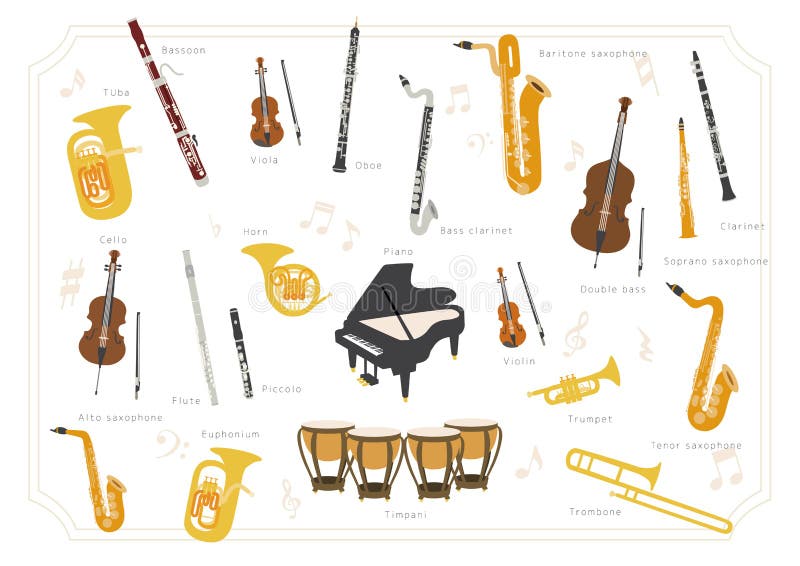 Orchestra Wind Instruments Stock Illustrations – 2,600 Orchestra Wind ...