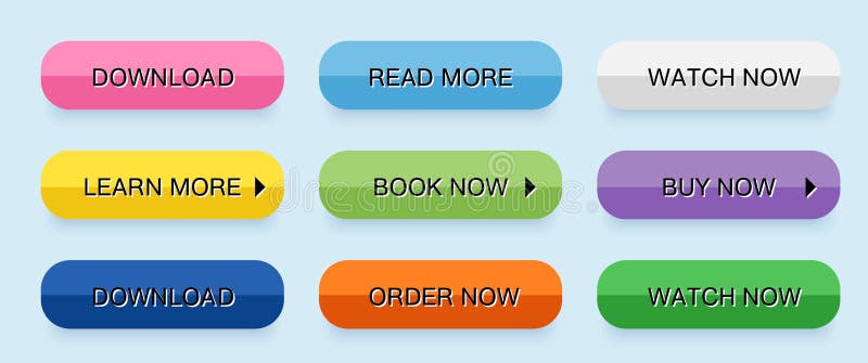 Set Vector Modern Trendy Buttons. Flat Style. Stock Vector ...