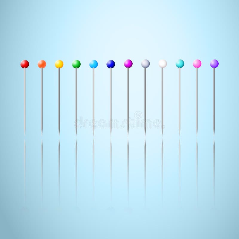 Set of Vector Needles with Mirror Reflection. Realistic Vector ...