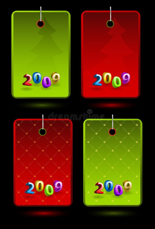 Set Of Vector New Year Labels Stock Vector - Illustration of gloss ...