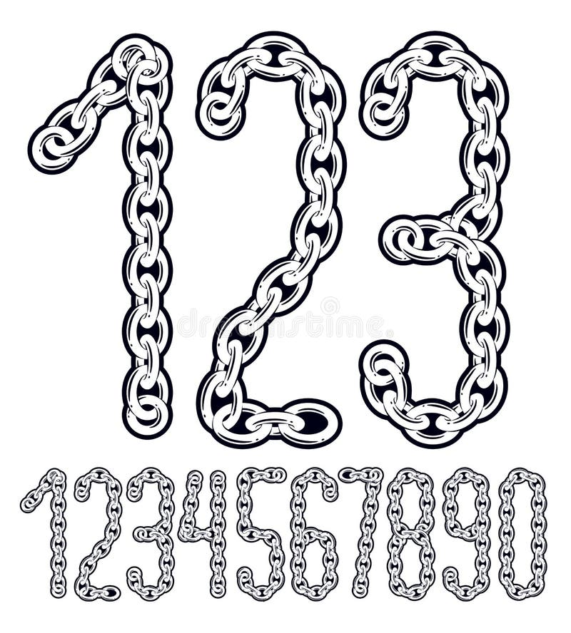 Set of Vector Numbers from 0 To 9. Cool Numerals Stock Vector ...