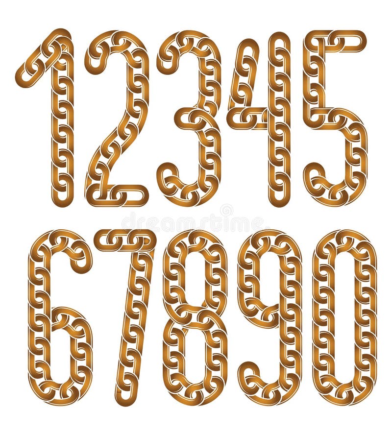 Set of Vector Numerals from 0 To 9. Elegant Business Numbers for Stock ...