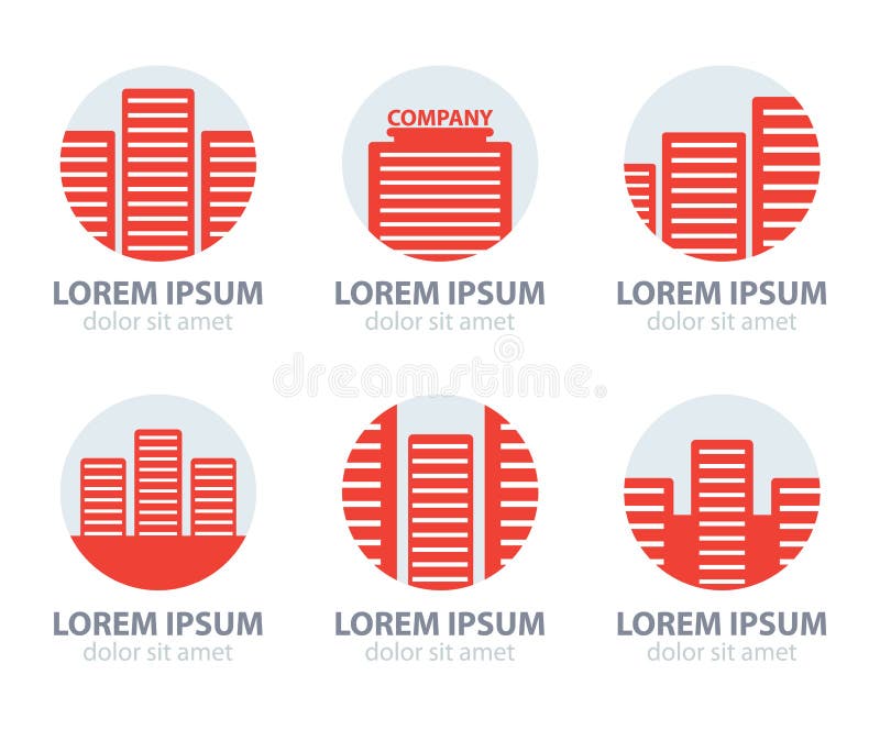 Set of Vector Office Building Stock Vector - Illustration of graphic ...