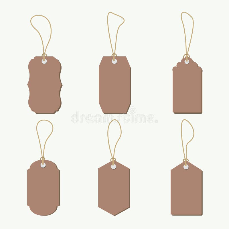 A Set of Vector Old Cardboard Paper Vintage Tags Stock Vector ...