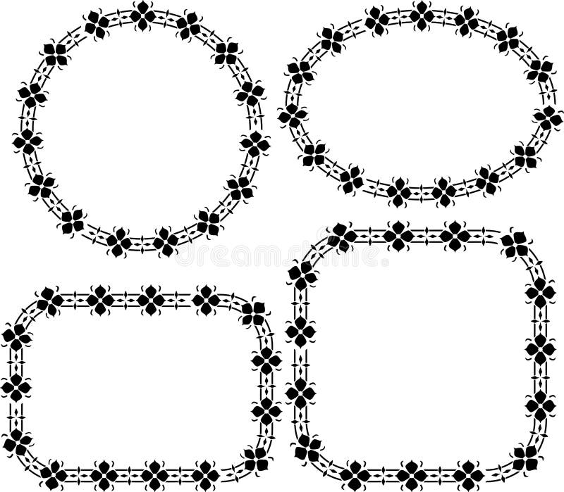 Set of Vector Ornamental Frames in Various Shapes Stock Vector ...