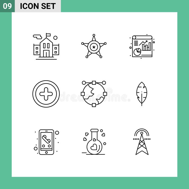 Pack of 9 Creative Outlines of Line, Development, File, Design, Ui ...
