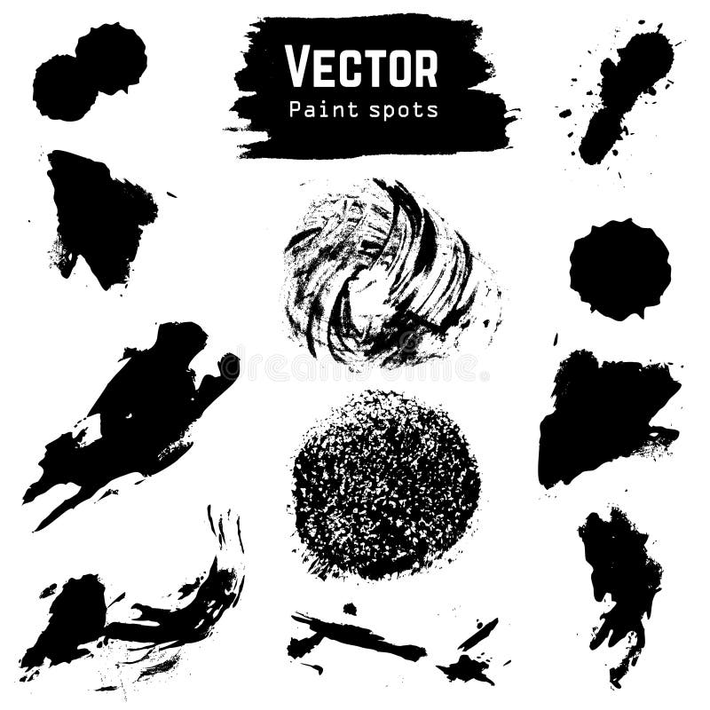 Set of Vector Paint Spots. Grunge Vector Stains. Stock Illustration ...