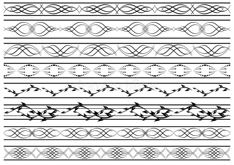 Set of Vector Patterned Borders Stock Vector - Illustration of floral ...