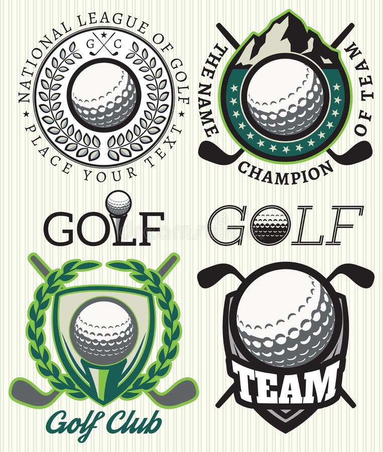 Set Vector Patterns Badges with Attributes for Golf Stock Vector ...