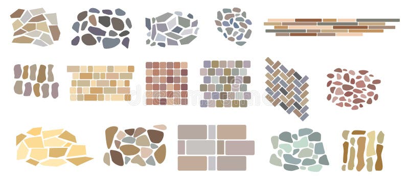 Set of Vector Paving Tiles and Bricks Patterns from Natural Stone Stock ...