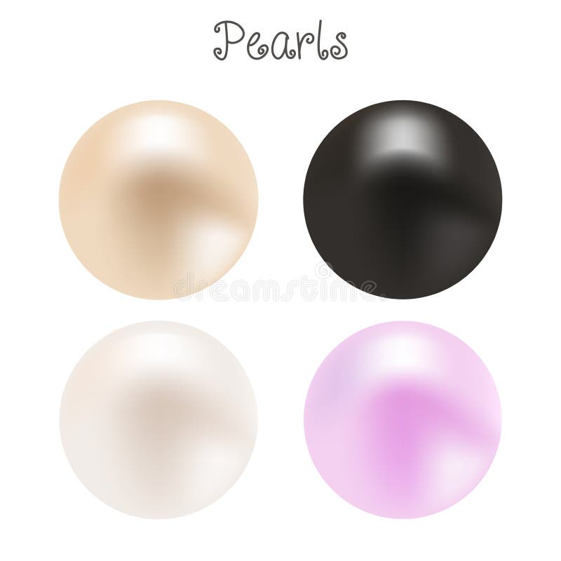 A set of vector pearls stock vector. Illustration of pink - 44452635