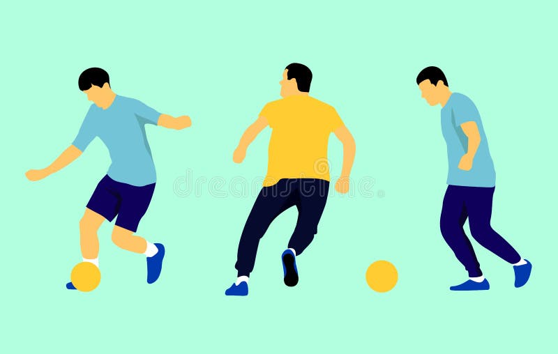 Set of Vector People Playing Football. Stock Vector - Illustration of ...