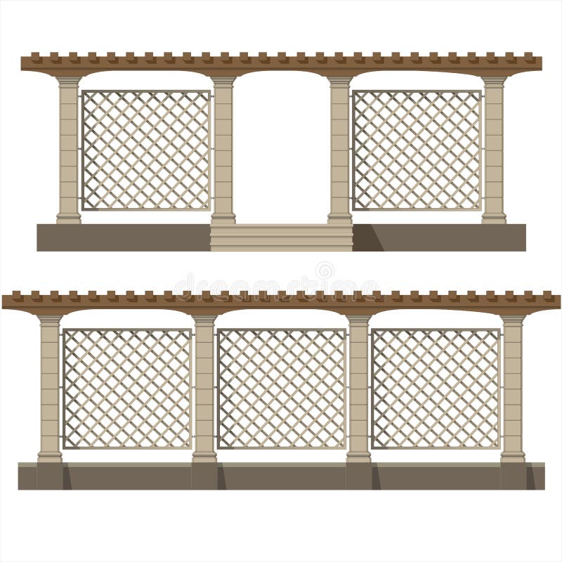Set of vector pergola stock vector. Illustration of botany - 84636305