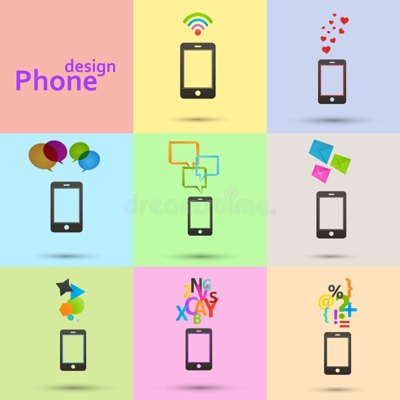 Set of vector phones icons stock vector. Illustration of hand - 41570135