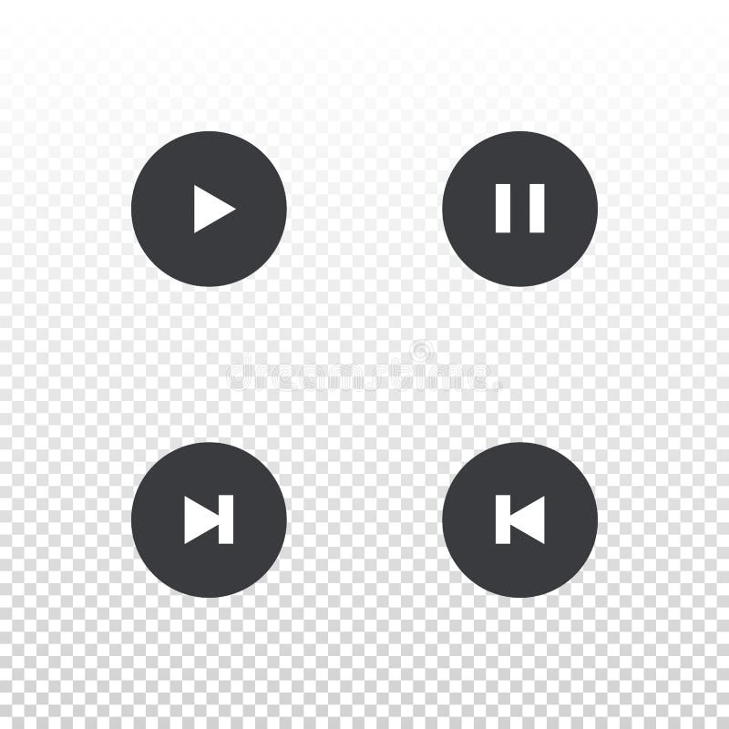 Set of Vector Player Button. Outline Element for Design Mobile App ...