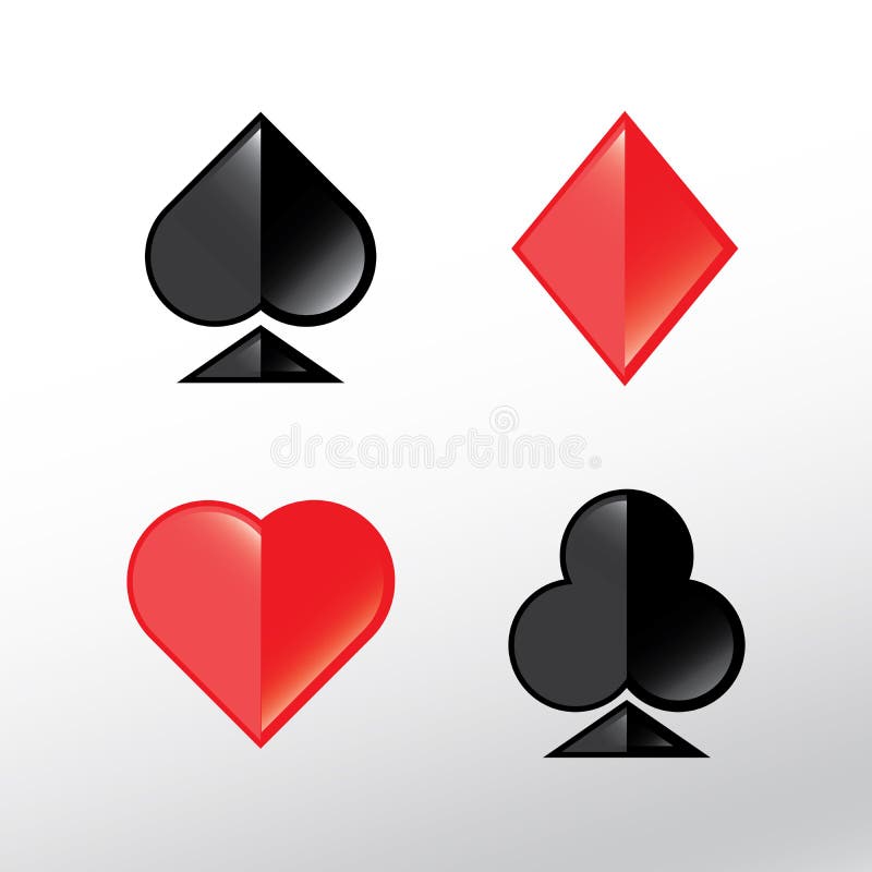 Set of Vector Playing Card Symbols Stock Vector - Illustration of ...