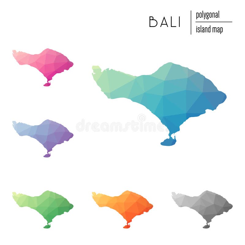 Set of Vector Polygonal Bali Maps Filled with. Stock Vector ... Set of Vector Polygonal Bali Maps Filled with. Stock Vector ...