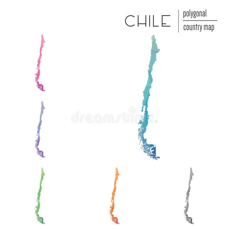 Set of Vector Polygonal Chile Maps. Stock Vector - Illustration of ...