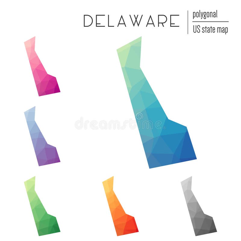 Delaware Map, Stylish Location Icon with Delaware Map and Flag Stock ...