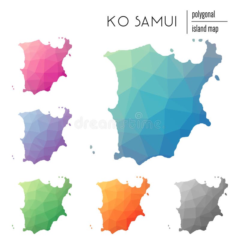 Map of Ko Samui. stock vector. Illustration of mesh - 225157800