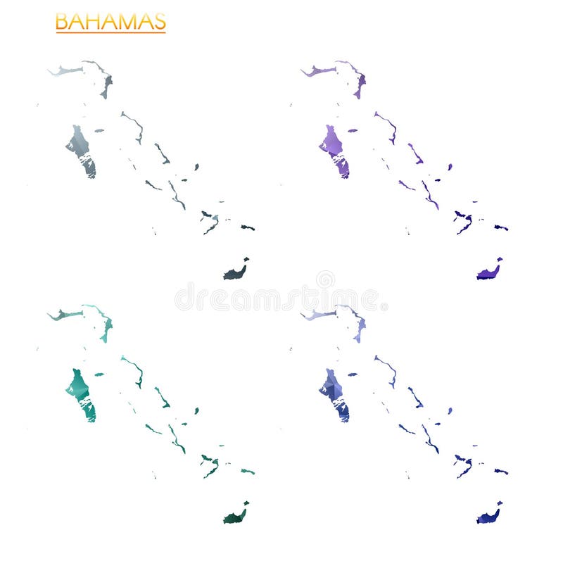 Set of Vector Polygonal Maps of Bahamas. Stock Illustration ...
