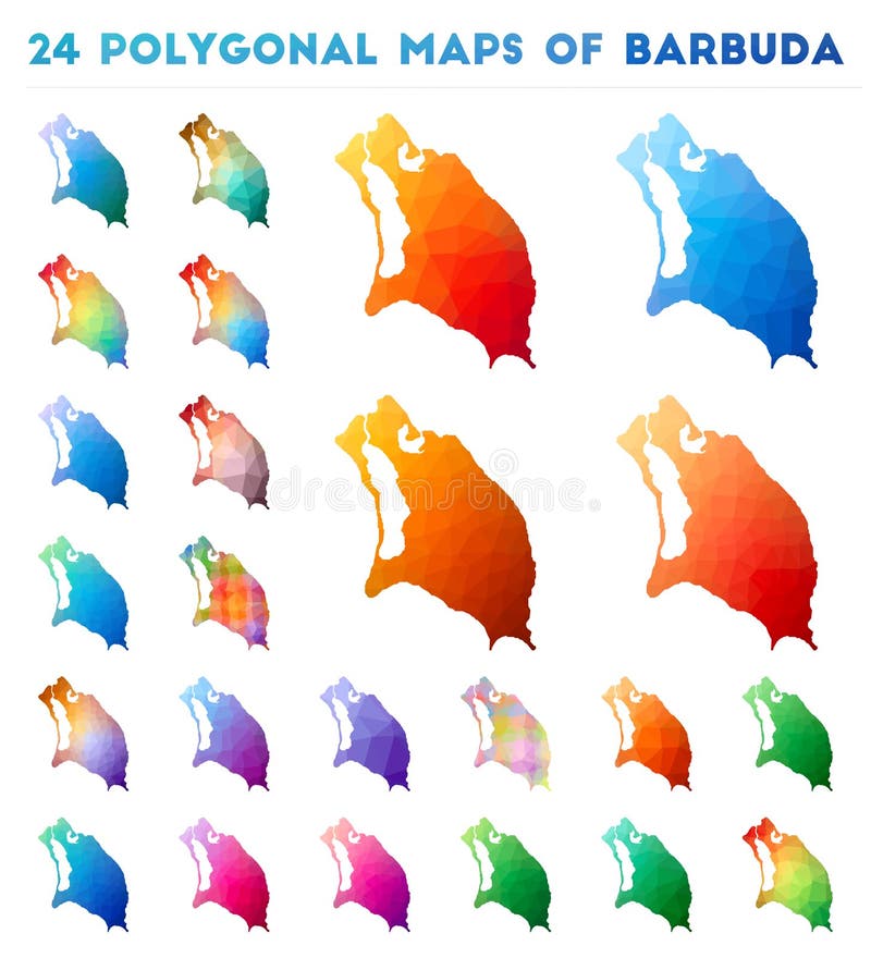 Set of Vector Polygonal Maps of Barbuda. Stock Vector - Illustration of ... Set of Vector Polygonal Maps of Barbuda. Stock Vector - Illustration of ...