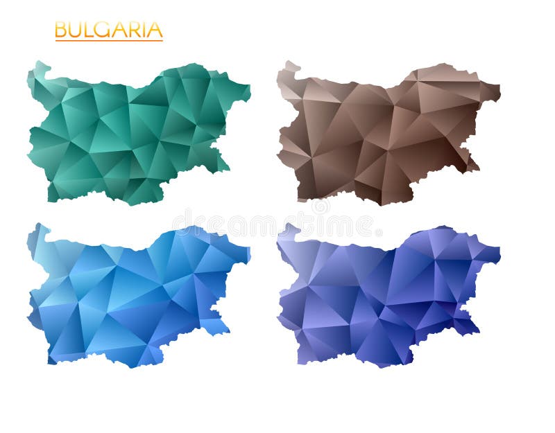 Set of Vector Polygonal Maps of Bulgaria. Stock Vector - Illustration ...