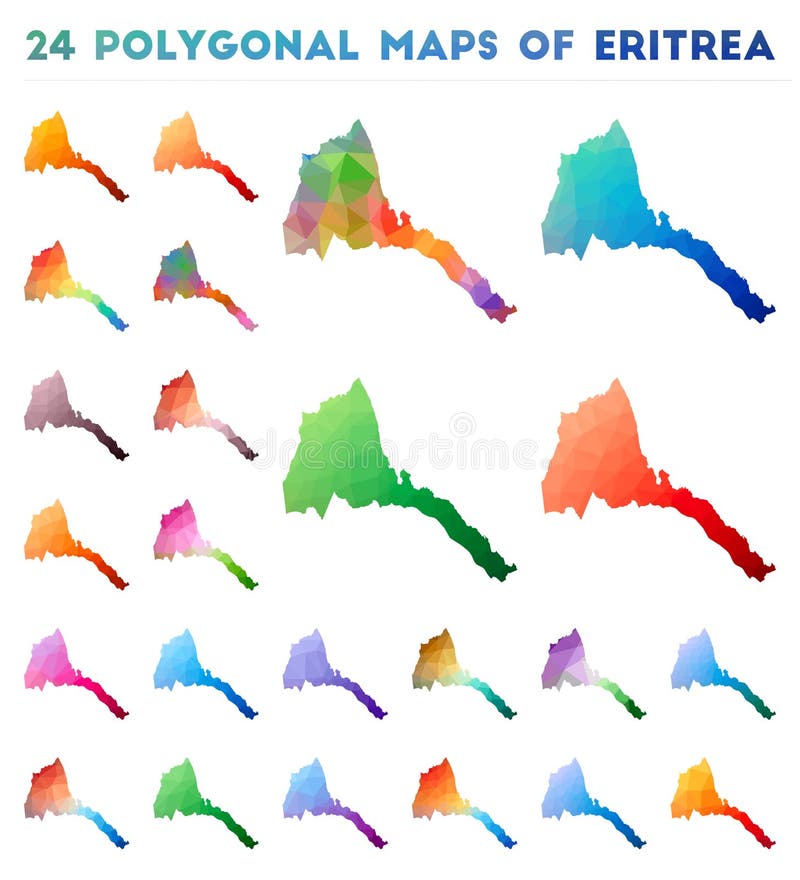 Set of Vector Polygonal Maps of Eritrea. Stock Vector - Illustration of ... Set of Vector Polygonal Maps of Eritrea. Stock Vector - Illustration of ...