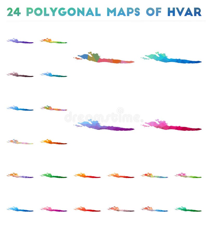 Map of Hvar. Low Poly Illustration of the Island Stock Vector ...