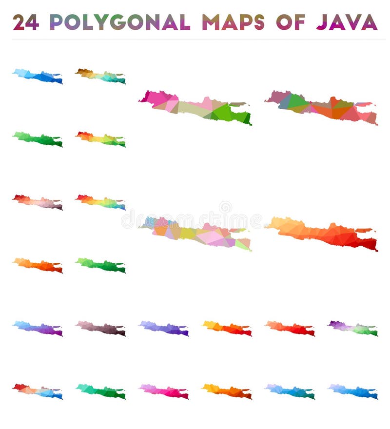 Set of Vector Polygonal Maps of Java. Stock Vector - Illustration of ...