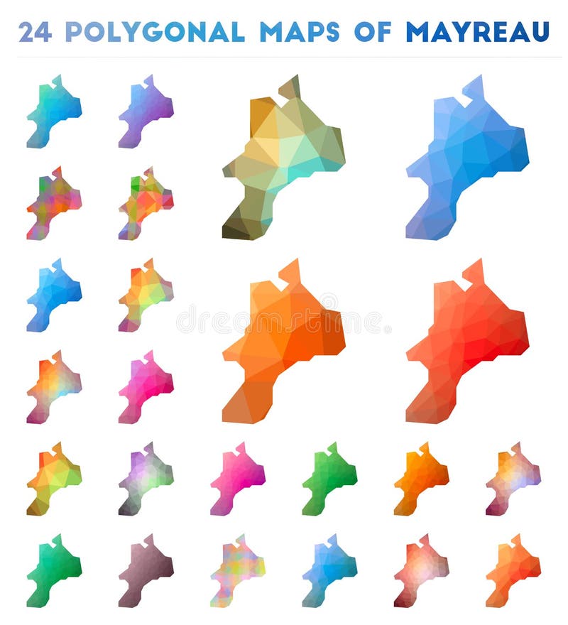 Set of Vector Polygonal Maps of Mayreau. Stock Vector - Illustration of ...