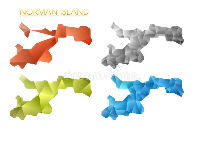 Set of Vector Polygonal Maps of Norman Island. Stock Vector ...