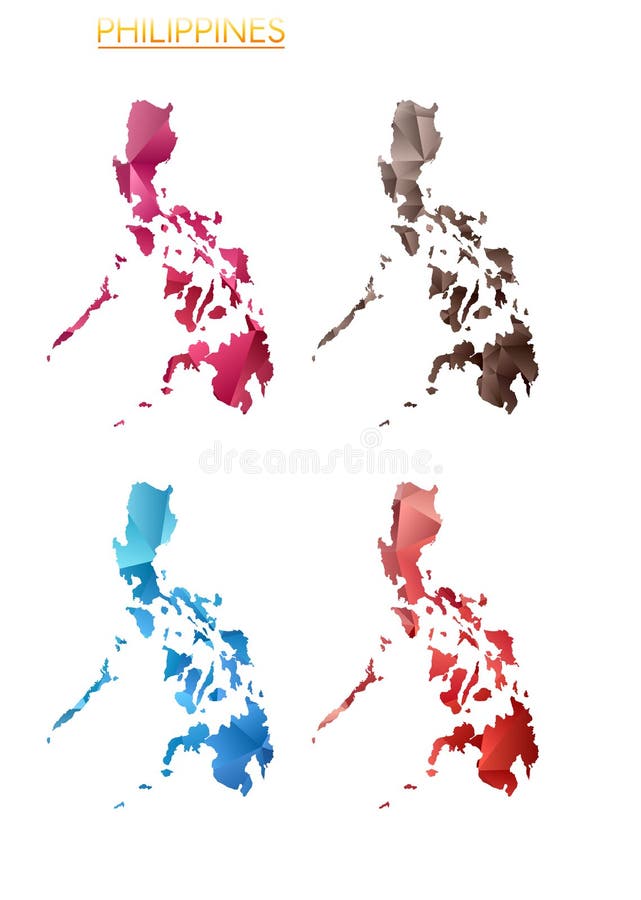 Set of Vector Polygonal Maps of Philippines. Stock Vector ...