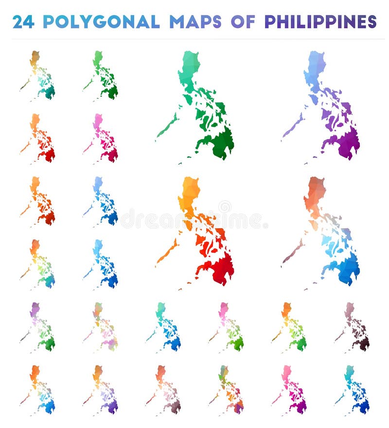 Set of Vector Polygonal Maps of Philippines. Stock Vector ...