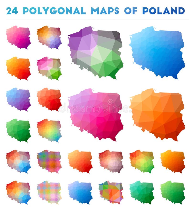 Set of Vector Polygonal Maps of Poland. Stock Vector - Illustration of ...