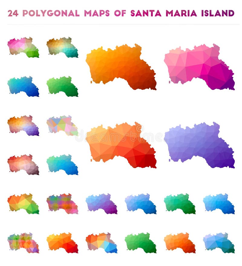 Set of Vector Polygonal Maps of Santa Maria. Stock Vector ...