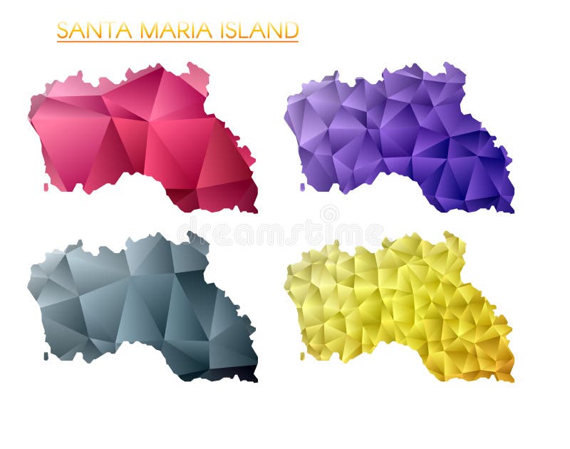 Set of Vector Polygonal Maps of Santa Maria. Stock Vector ...
