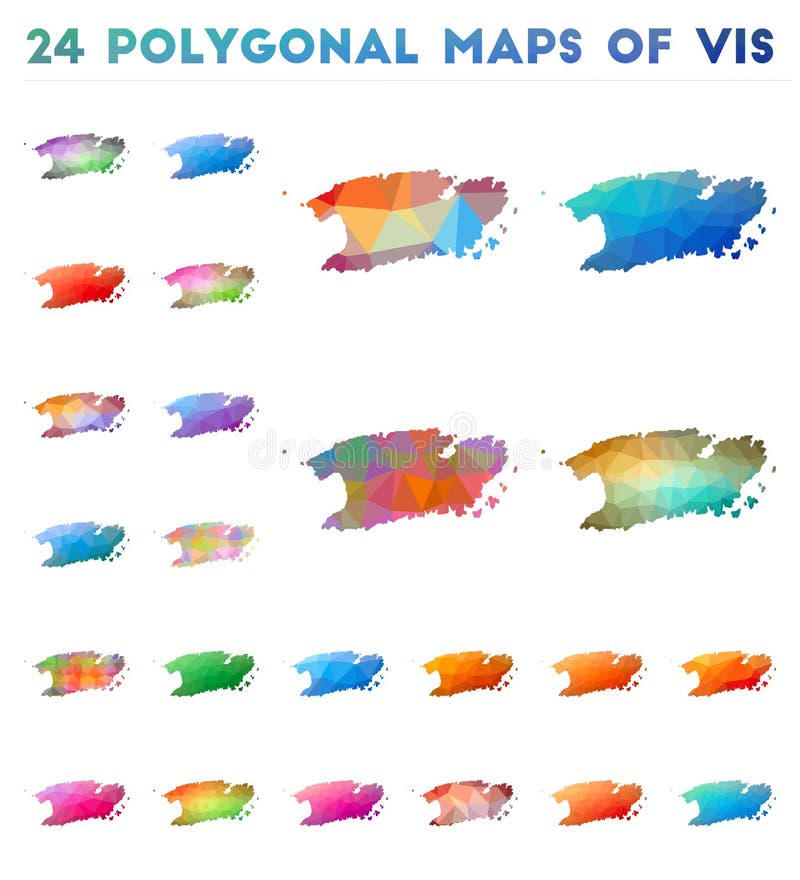 Set Of Vector Polygonal Maps Of Vis. Stock Vector - Illustration of ... Set Of Vector Polygonal Maps Of Vis. Stock Vector - Illustration of ...