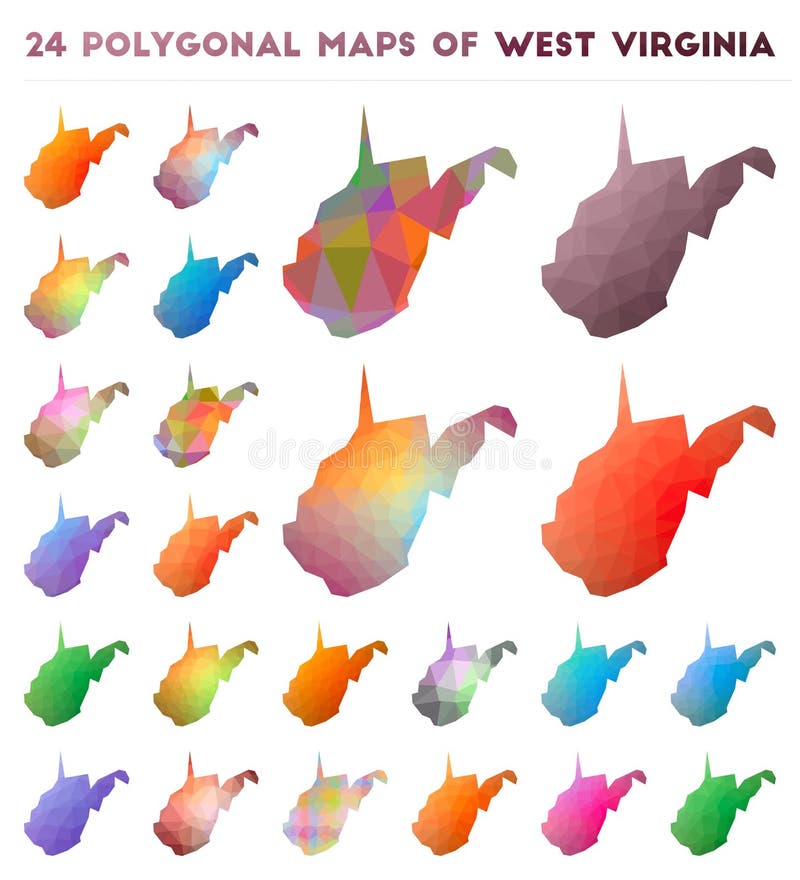 Set of Vector Polygonal Maps of West Virginia. Stock Vector ...