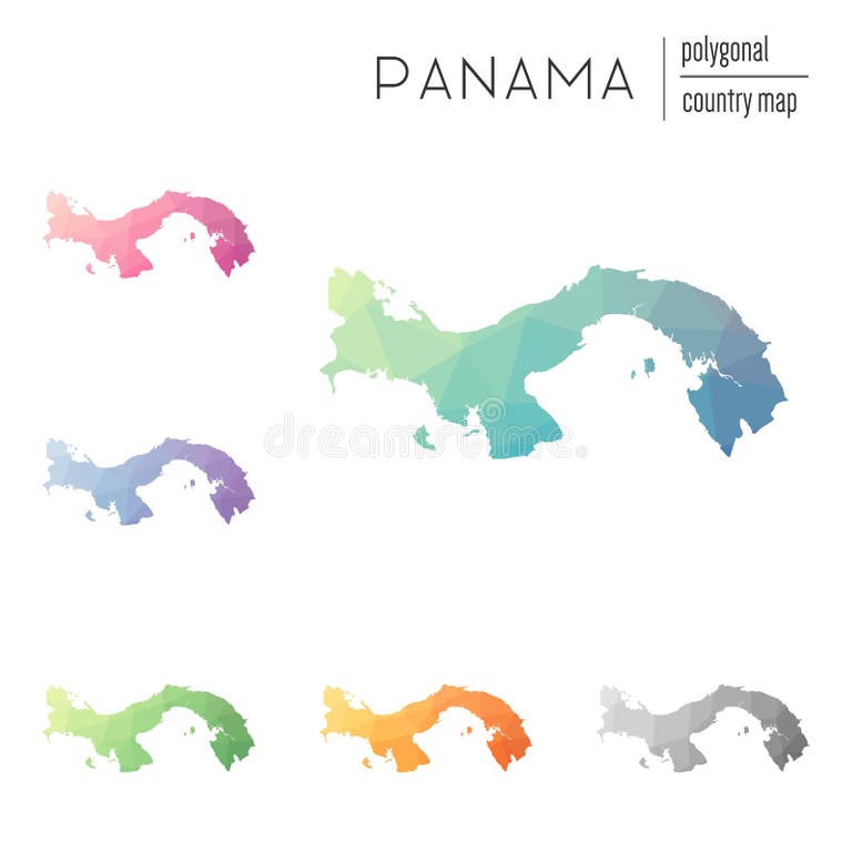 Set of Vector Polygonal Panama Maps. Stock Vector - Illustration of ...