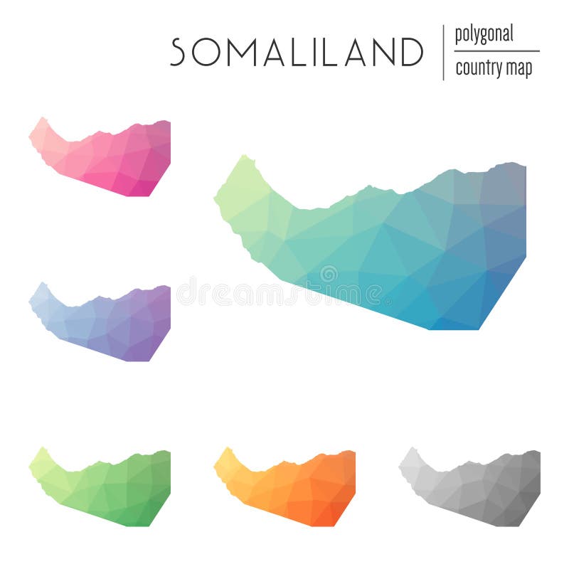 Set of Vector Polygonal Somaliland Maps. Stock Vector - Illustration of ...