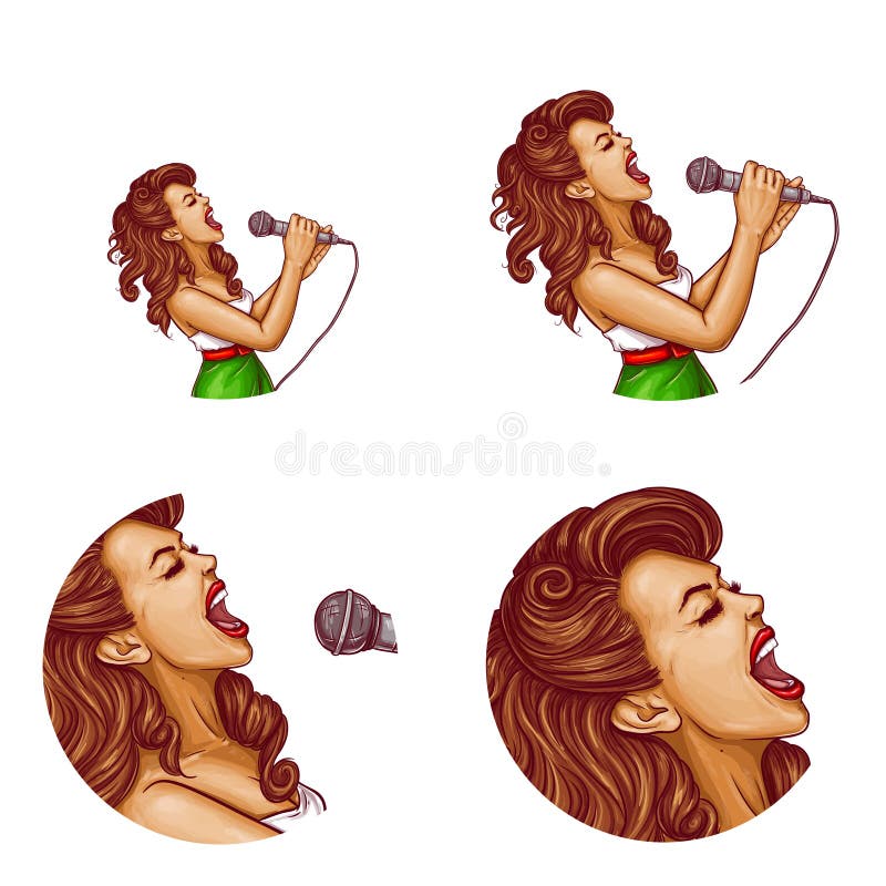 Set Of Vector Pop Art Round Avatar Icons For Users Of Social Networking