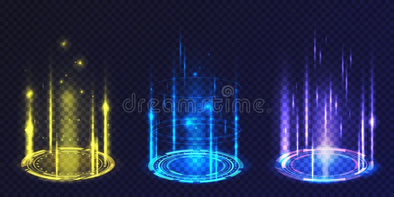 Set of Vector Portal or Magic Podium Effect.Circle Stock Vector ...