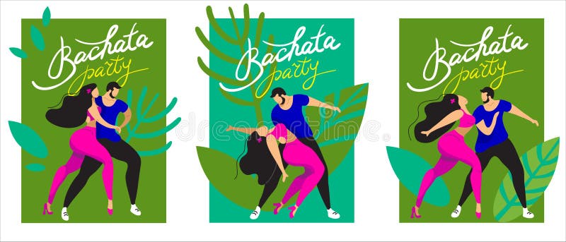 A Woman and a Man Dance in the Bachata Style Stock Vector ...