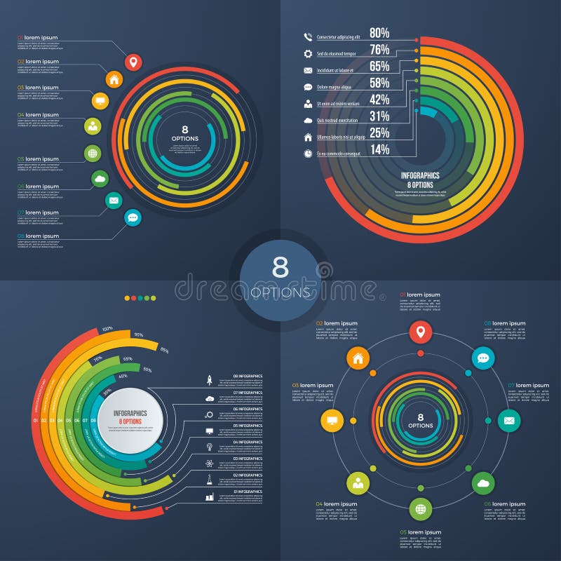 Presentation Circle Chart Template with 10 Options. Editable Chart ...