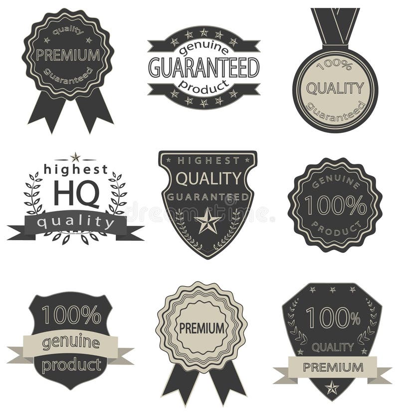 Set of Vector Quality Badges Stock Vector - Illustration of icon, trade ...