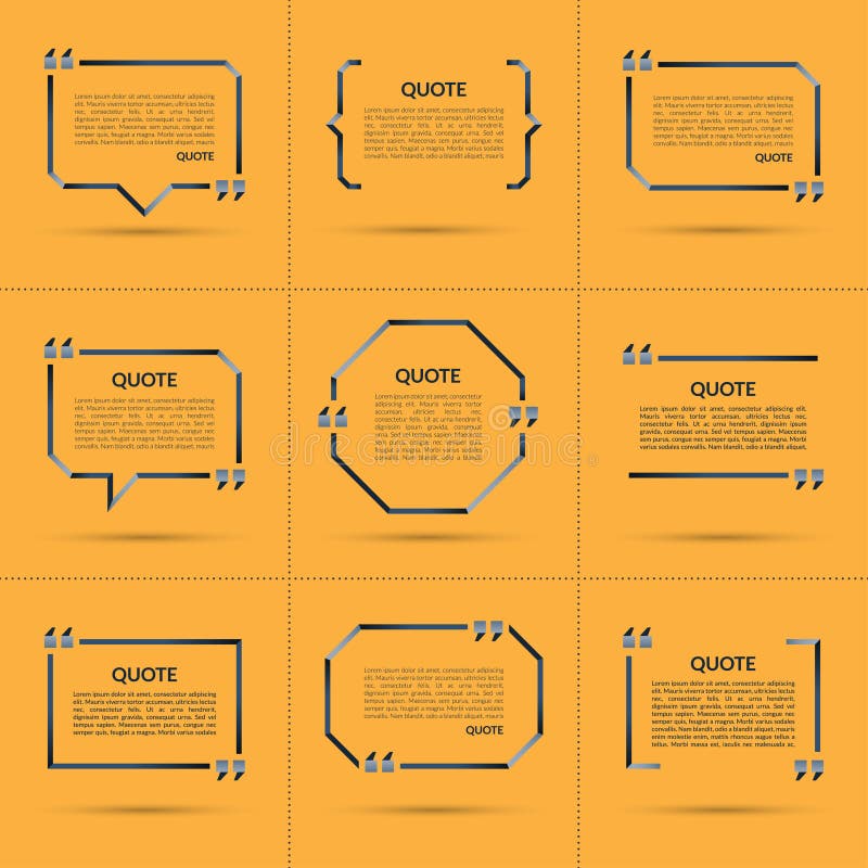 Set Of Vector Quote Templates Stock Vector - Illustration of black ...